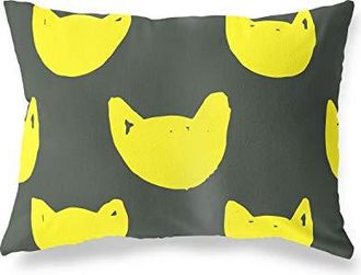 Bonamaison Le Jardin du Lin Kissen Zierkissenbezug Neongelb-Rauch Kissenbezug, Weich Bequem, Für Zuhause Autos Büro Sofa Wohnzimmer Couch Schlafzimmer Dekor, 35x