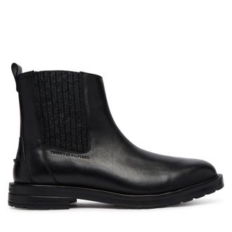 Tommy Hilfiger Stiefeletten Tommy Hilfiger Cleated Hilfiger Brush Wl Chel FM0FM06080 Schwarz