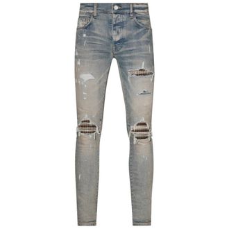 Amiri MX1 Neon Plaid Clay Indigo Blue Jeans