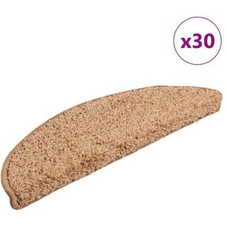 vidaXL Stufenmatten 30 Stk. 56x17x3 cm Beige Halbrund vidaXL