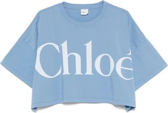Chloé t-shirt à logo imprimé - Bleu