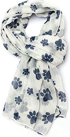 GFM &Eacute;charpe &agrave; imprim&eacute; pattes de chien -bleu cr&egrave;me- (FLD-21041-DP-01-OSFDNL)