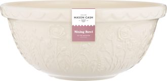 Mason Cash IN THE MEADOW Steingut Rührschüssel groß 4L, Ø 29 cm, mit Blumenmotiv, spülmaschinenfeste, splitterresistente Teigschüssel für Brotteig & Kuchenteig, 