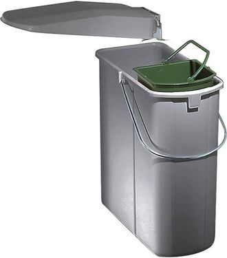 WESCO Vario 1 plus. Abfallsammler, alu grau