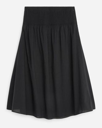 Arket Voile-Rock Mit Biesen -Schwarz
