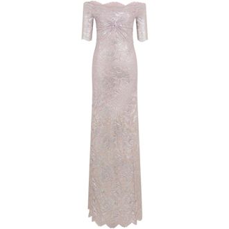 Paco Rabanne Rosa florale Spitzenkleid mit U-Boot-Ausschnitt - - Dresses - Damen - Rosa - M