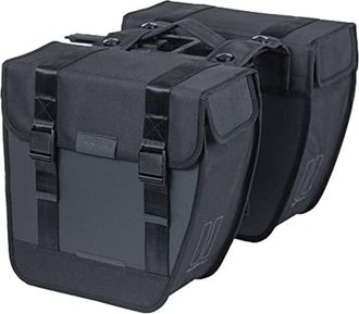 Basil Tour Waterproof Doppeltasche MIK - für E-Bike, Citybike, Damen- & Herrenrad - 28 L - Schwarz