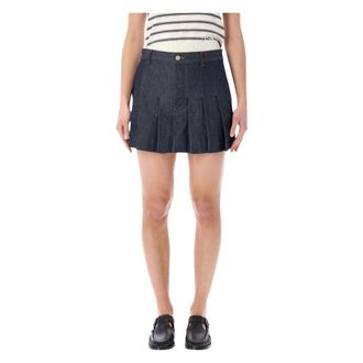 A.P.C. Faltenrock Mini - - Skirts - Damen - Blau - S