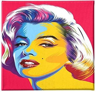 Homemania HM20KNV60x60-66 Wandbild, für Wohnzimmer, Schlafzimmer, Mehrfarbig, Polyester, Holz, 60 x 3 x 60 cm