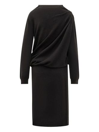 Fabiana Filippi robe drapée à boutons décoratifs - Noir