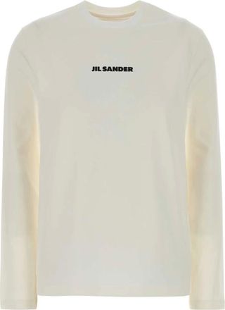 Jil Sander Femme, Tops, Blanc, Taille: 42 FR T-shirt en coton