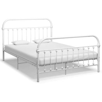 vidaXL Cadre de lit sans matelas blanc m&eacute;tal 140x200 cm Vidaxl