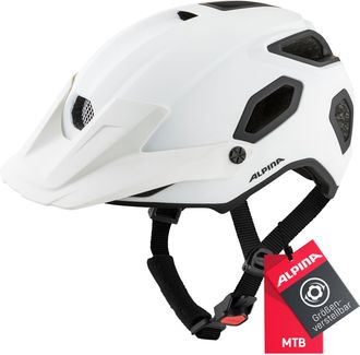 Alpina Alpina COMOX - Widerstandsfähiger, Stoßabsorbierender & Anpassbarer Enduro Fahrradhelm Mit kurzem Schild Für Erwachsene, White matt, 57-62 cm