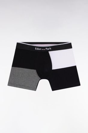 Eden Park Boxer En Jersey De Coton Colorblock Noir Et Gris