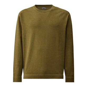 C.P. Company C.p. Company, Homme, Pulls, Vert, Taille: L Cotton Crepe Double Dyed Crewneck Sweater
