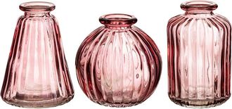 Sass & Belle Vasen aus Glas, Rosa, 3 Stück