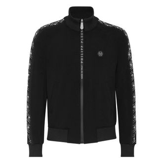 Philipp Plein Homme, Sweatshirts et sweats &agrave; capuche, Noir, Taille: L Jogging Jacket Skull