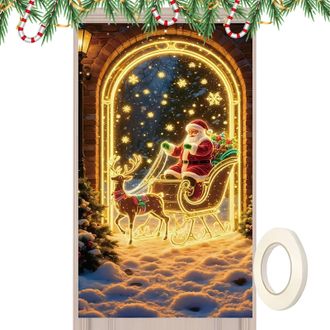 Generic Verbessertes Nachtleuchten: Das Weihnachts-T&uuml;rbanner Verf&uuml;gt &Uuml;ber EIN UV-Fluoreszierendes Leuchten, Das Einen Sanften Lichteffekt Erzeugt, Die Festlic