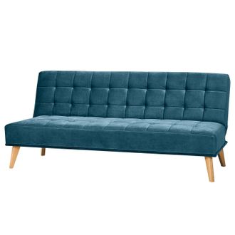 M&oslash;rteens home24 Schlafsofa Caribe Blau/Dunkelblau Samt Criada 180 x 81 x 86cm Skandi