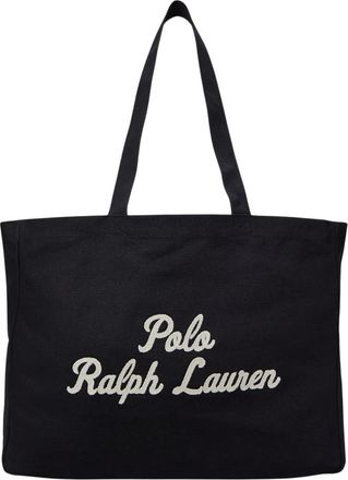 Ralph Lauren Homme, Sacs, Noir, Taille: ONE Size Sac Fourre-Tout en Toile Brodé