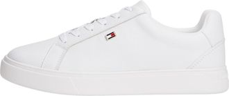 Tommy Hilfiger Damen Court Sneaker Schuhe aus Leder, Weiß (White), 41