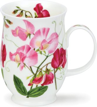 Dunoon Suffolk Sweet Peas Tasse aus feinem Porzellan hergestellt in England Pink Light