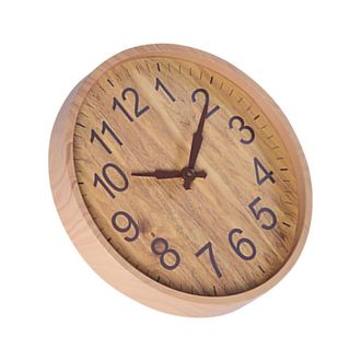 Artibetter Simulation Holzwanduhr Aus Kunststoff Holzoptik Ger&auml;uschlose H&auml;ngende Wanduhr F&uuml;r Wohnzimmer Schlafzimmer Einfache Wandmontage Ohne Batterie