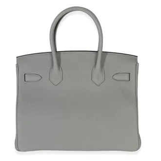 Herm&egrave;s Mens Gris Mouette Togo Birkin 30 Phw Gray Leather Handbag Bag