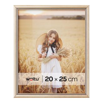 Woltu Bilderrahmen 20x25, Fotorahmen aus Massivholz und PS-Platte, Holzrahmen mit Passepartout, zum vertikalen oder horizontalen Aufhängen/Aufstellen, Poste