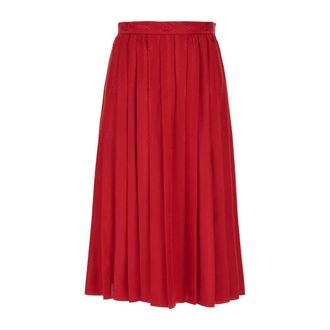 Gucci Interlocking G Kette Seidenjacquard Midirock - - Skirts - Damen - Rot - S