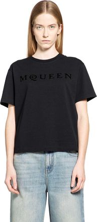 Alexander McQueen Boxy Velvet Logo Tee