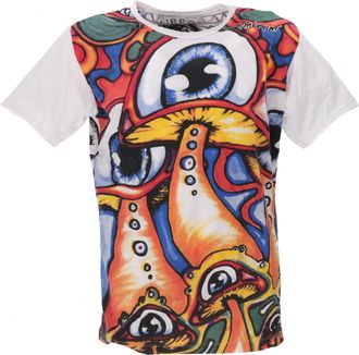 Guru Shop Mirror T-Shirt - Mushroom/weiß, Herren, Baumwolle, Size:XXL