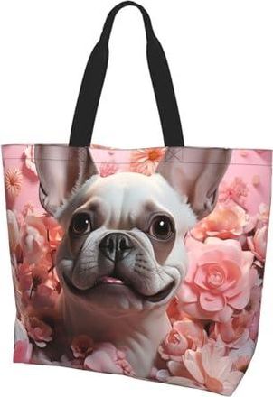 Generic Flower Dog Sac Fourre-Tout L&eacute;ger Sacs Pliable Sac Courses Pour Shopping Travail Universit&eacute;