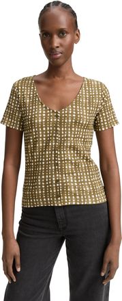 Tom Tailor Damen 1046553 T-Shirt, 37837 - Olive Batik Dot Print, XXL EU