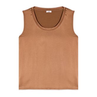 Oltre Top aus Viskosemischsatin - - Tops - Damen - Braun - XS