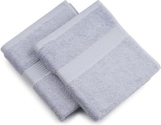Gözze New York Handtücher, 2er-Set, Weich und saugfähig, 100% Baumwolle, 50 x 100 cm - Silber