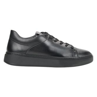 Estro & Luminara Italienische Sneaker aus vollnarbigem Leder - - Shoes - Damen - Schwarzk - 38 EU
