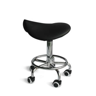 Generic Ergonomischer Sattelstuhl, drehbarer, Verstellbarer Rollhocker, Sattelstuhl aus PU-Leder, geeignet for Stylisten und Zahn&auml;rzte(Black)