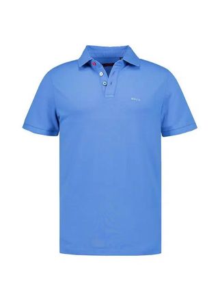 N.Z.A. Herren Polo-Shirt blau Baumwoll-Piqu&eacute;