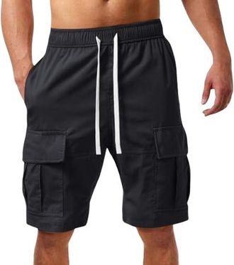 Generic Short cargo pour homme, short de jogging avec cordon de serrage &agrave; la taille, short d&eacute;contract&eacute; de gym, de d&eacute;tente et dext&eacute;rieur pour gym, motard et co