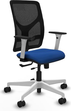 Piqueras y Crespo Schreibtischstuhl mit wei&szlig;en und schwarzen Armlehnen, h&ouml;henverstellbare Lendenwirbelst&uuml;tze, ausgestattet mit Syncro/Traslack und Schneideschaum. Schwa