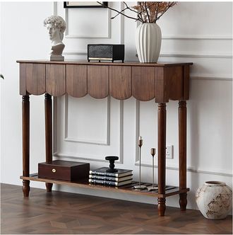 Generic Schmaler Sofatisch aus Massivholz for hinter der Couch, Akzenttisch im Vintage-Eingangsbereich, Konsolentisch for Wohnzimmer, Flur, Eingang, mit Schub