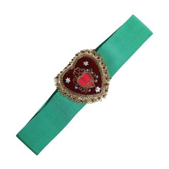Dolce & Gabbana Gr&uuml;ner G&uuml;rtel mit Herzverzierung und Druckknopfverschluss - - Accessories - Damen - Gr&uuml;n - ONE SIZE
