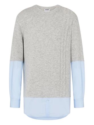 Moschino pull &agrave; empi&egrave;cements - Gris
