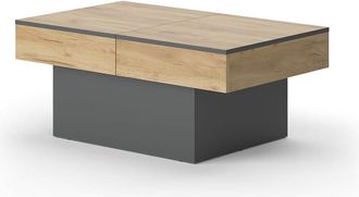 Vicco Couchtisch Boto, Anthrazit/Goldkraft Eiche, 95 x 58 cm Ausziehbar