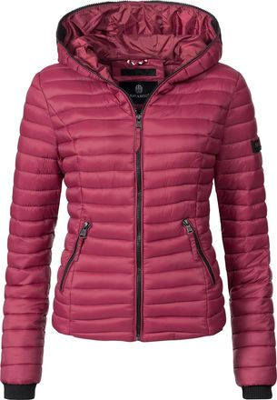 Navahoo Damen Damen leichte Übergangsjacke Steppjacke mit Kapuze Kimuk Bordeaux Gr. XS