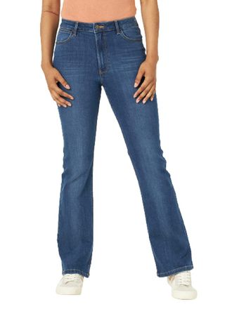 Wrangler Damen High Rise Bold Boot Jeans, Hudson, 14W x 32L