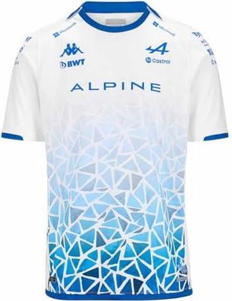 Kappa Maillot Kombat Barcelone GASLY BWT Alpine F1 Team Homme - Blanc (FR/ES, Alpha/Lettres, 3TG, Taille Normale, Taille Normale, Blanc)