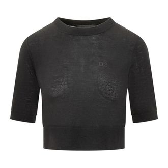 Dsquared2 Femme, Pulls, Noir, Taille: 38 FR Pull ras du cou