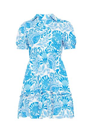 Usha Kleid Frauen blau wei&szlig;